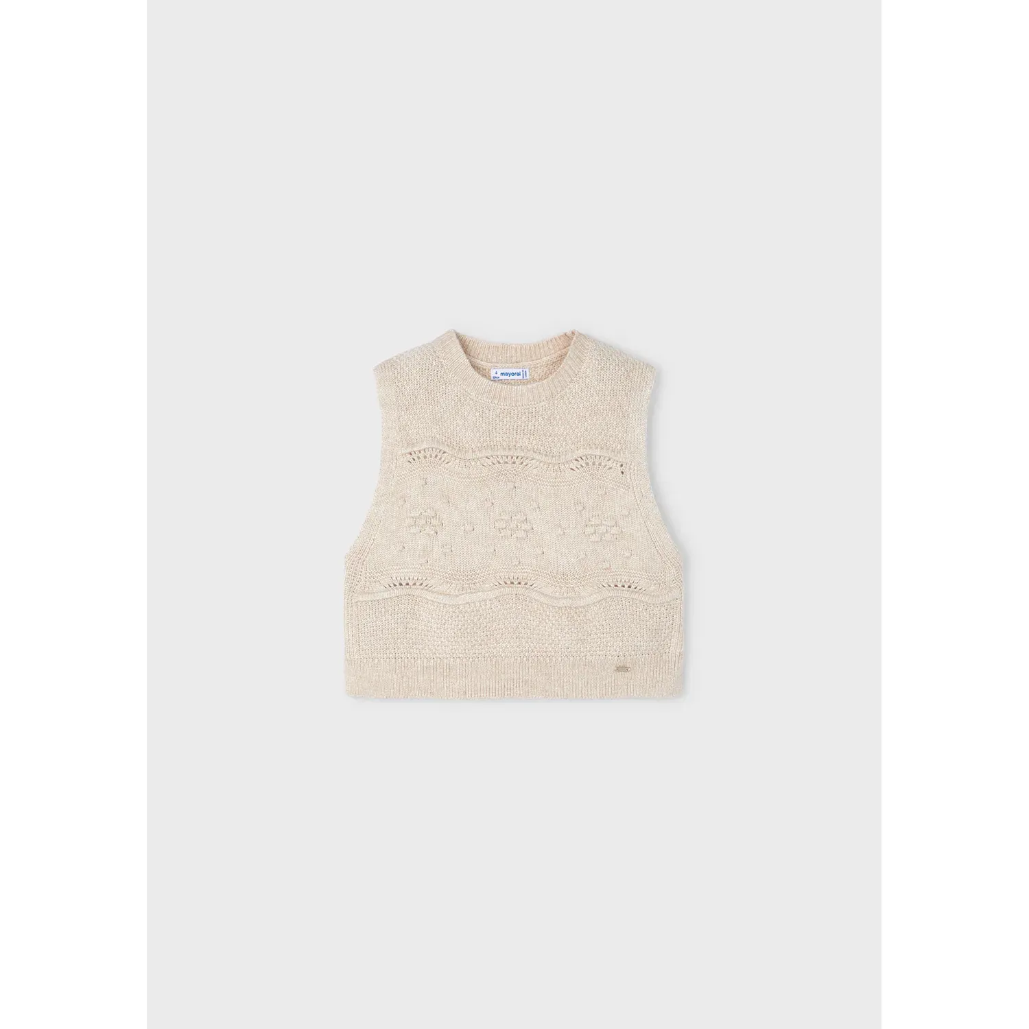 Mayoral Girls Beige Knit Vest Crochet Pattern | Style 4364-034 - Kids ...