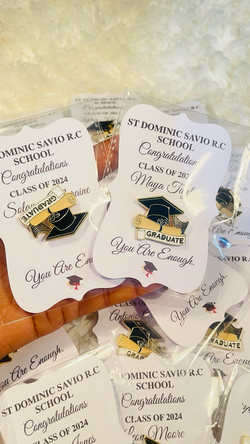 GRADUATION BROOCH METAL (MINIMUM 10) . Please Read Description