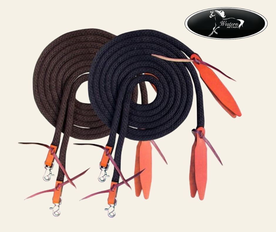 8ft Round Braided Rope Split Reins