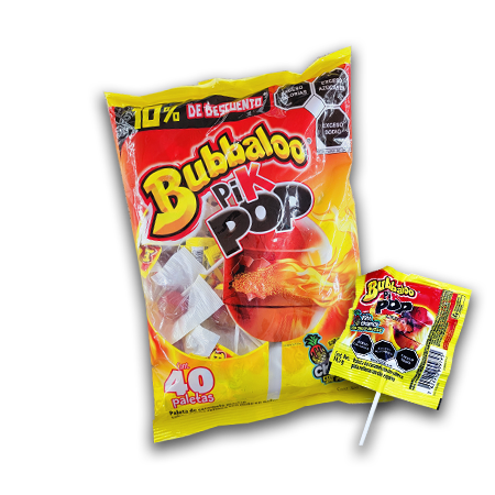 Paquete bubbaloo pik pop piña