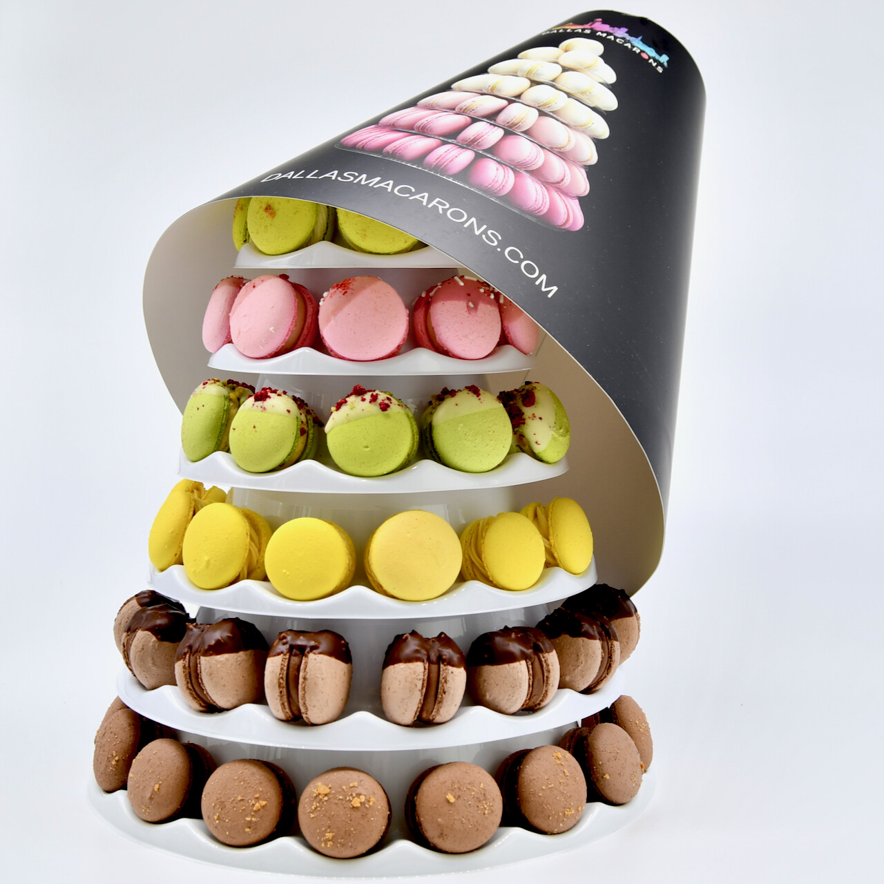 Macaron Tower. 6 tiers - 72 pieces