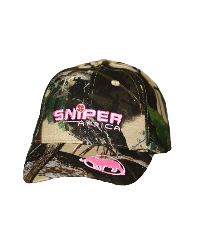 Sniper 3-D Pink Emb Peak Cap