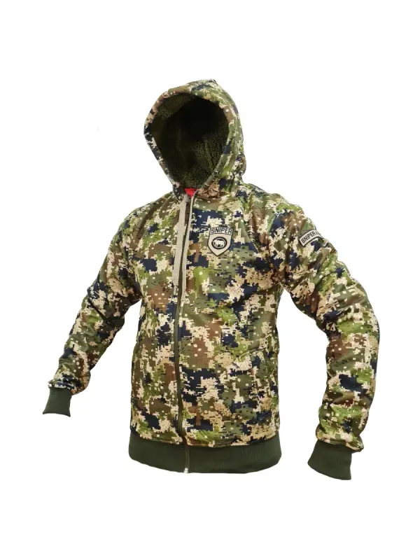 Sniper Pixelate Mens Sherpa Hoody-XL