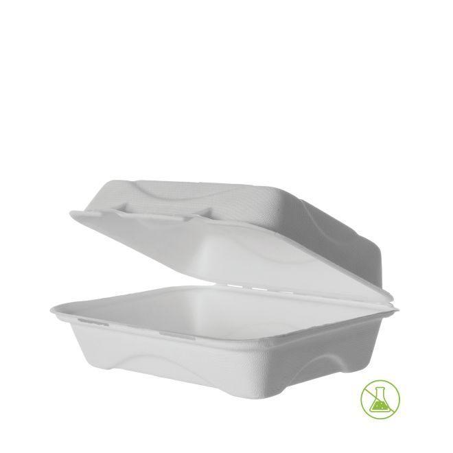 Clamshell Snack Box Large (9x6x3") White | D
