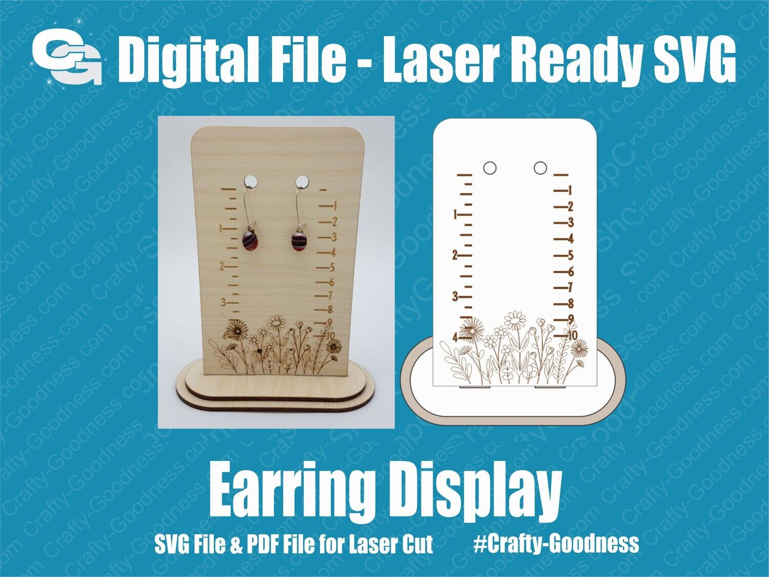Earring Display Laser Cut File SVG Glowforge Cut File Digital Download ...