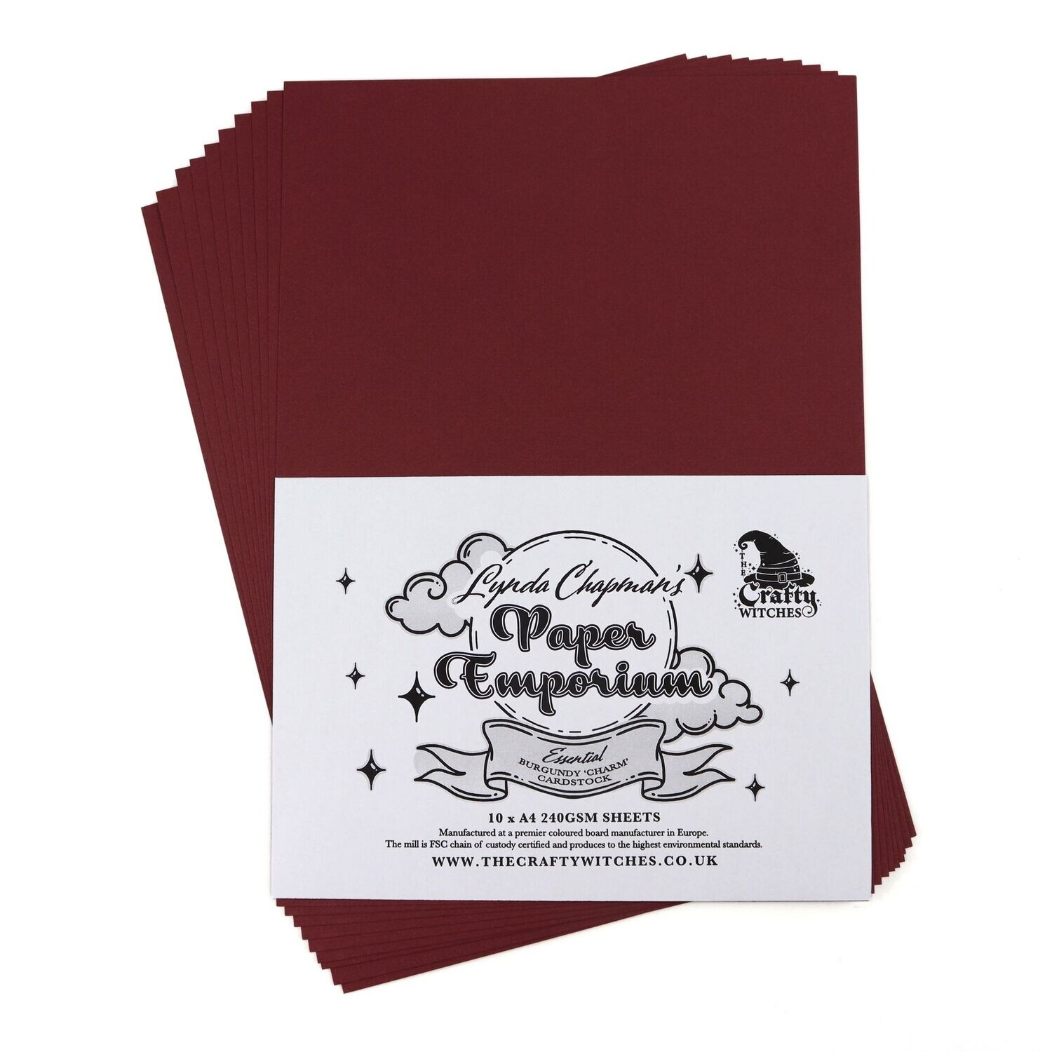 Lynda Chapman's Paper Emporium A4 Burgundy Card 10 x A4 sheets 240gsm