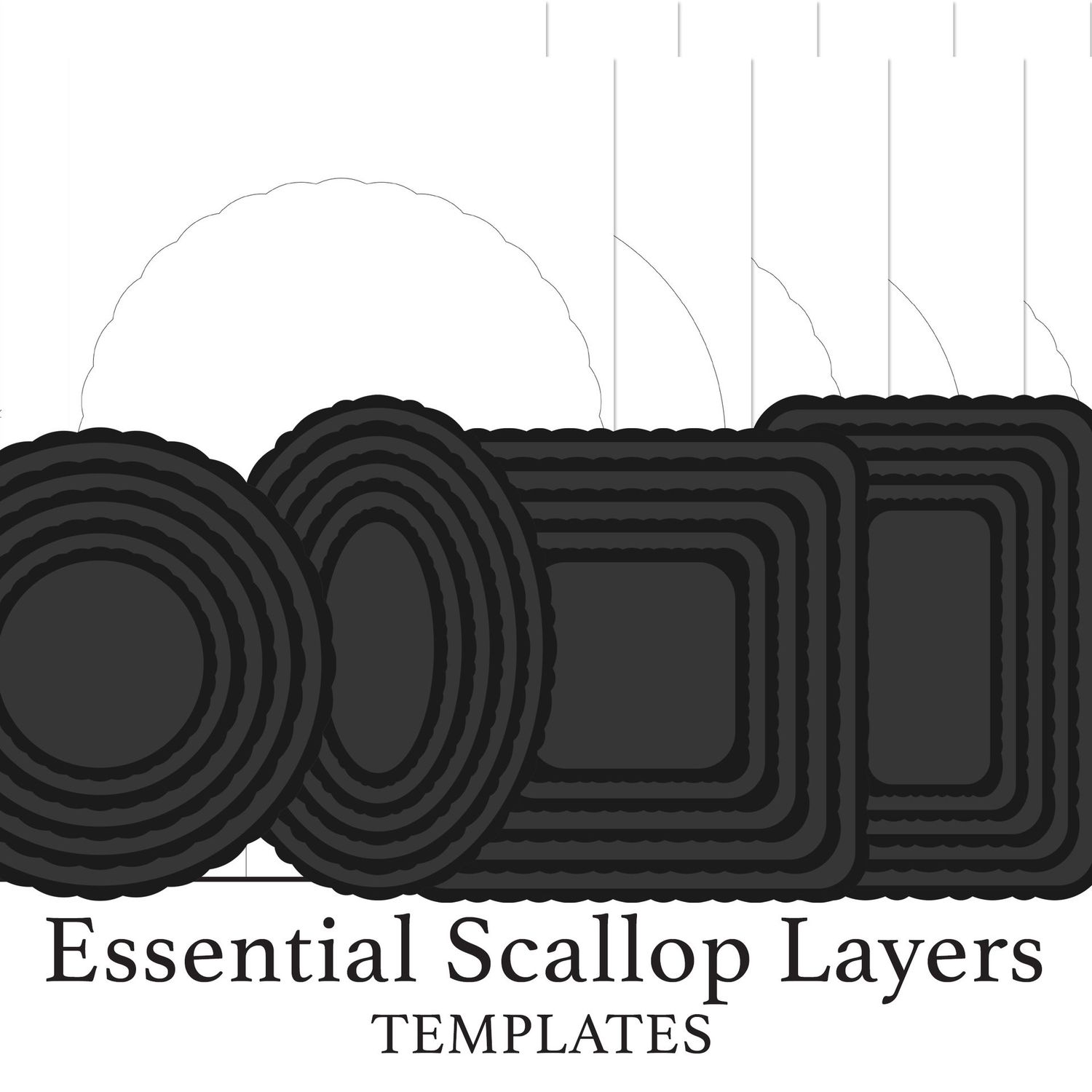 Paper Charm Essential Scallop Layers PDF & SVG Templates