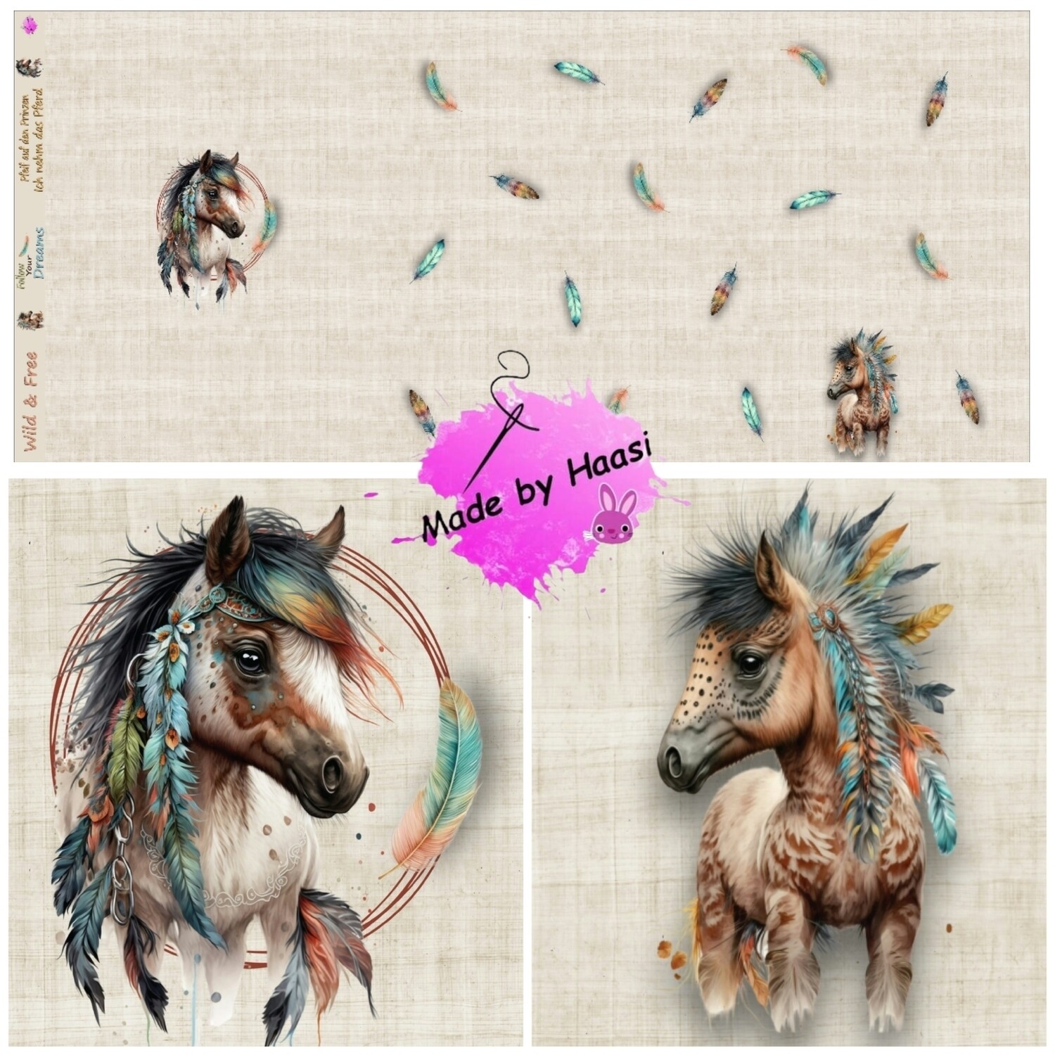 Boho Pony Panel Jersey Überbreite