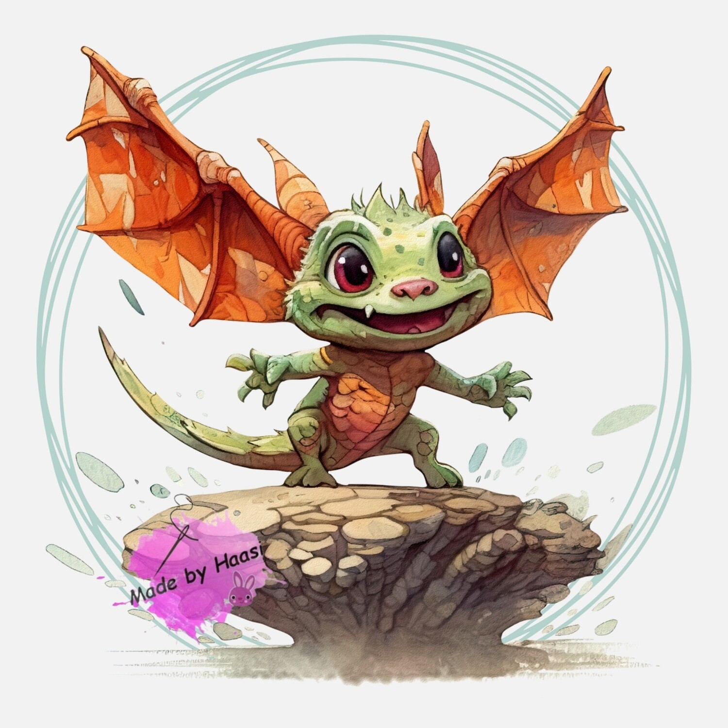 Patch Kleiner Drache Fels 18 cm