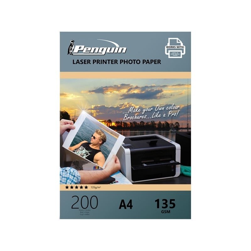Photo Paper Penguin Laser (Gloss) A4 -135g - Pack Of 200