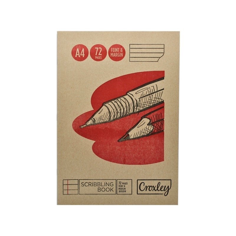 Book A4 72 Page Scribbler Feint & Margin