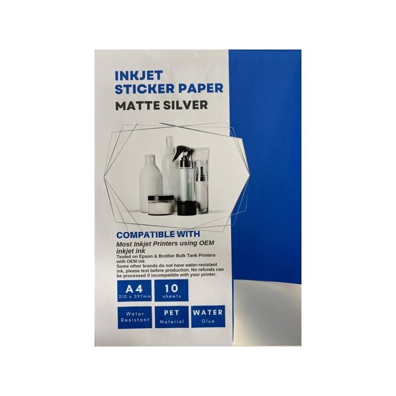 Matt Silver Sticker Paper