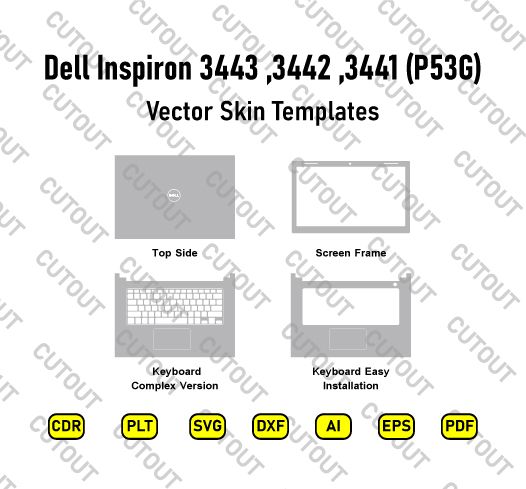 Dell Inspiron 3441, 3442, 3443 (P53G) Vector Skin Cut Files Template