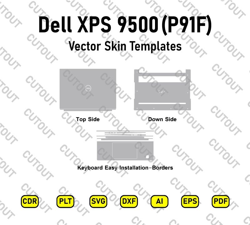 Dell XPS 9500 (P91F) Vector Skin Cut Files