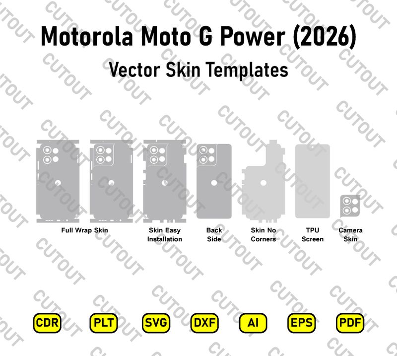 Motorola Moto G Power (2026) Vector Skin Cut Files Template