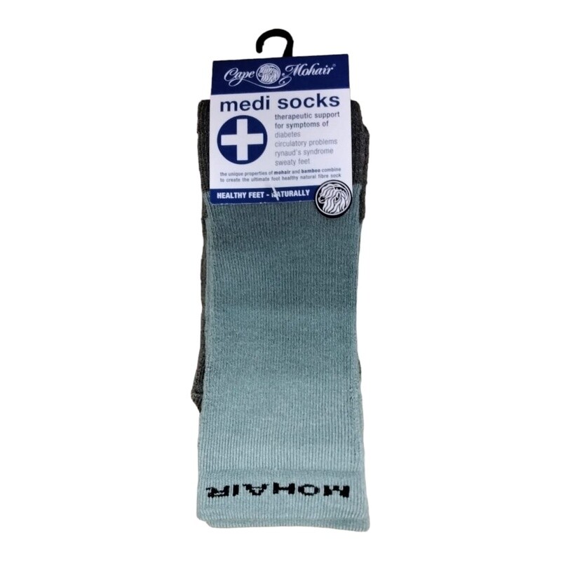 Cape Mohair | Medi Socks | Thicker Mohair | Sterling | 4-12