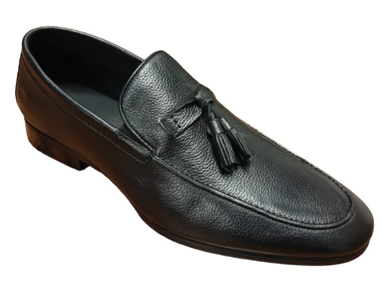 Green Cross | Formal Tassel Slip On | Black Full Grain