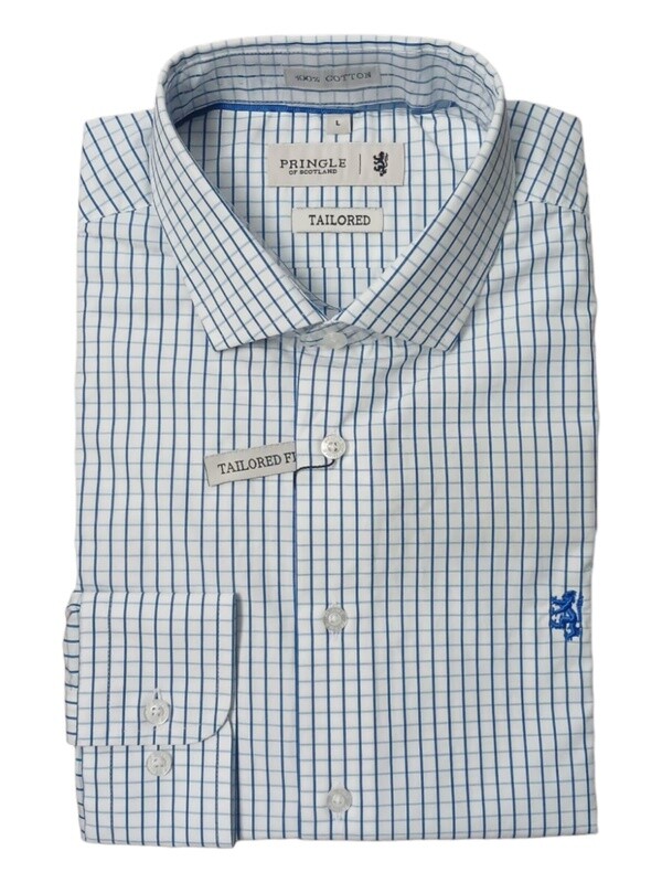 Pringle | Tailored Long Sleeve Shirt | Frankie | Blue Check