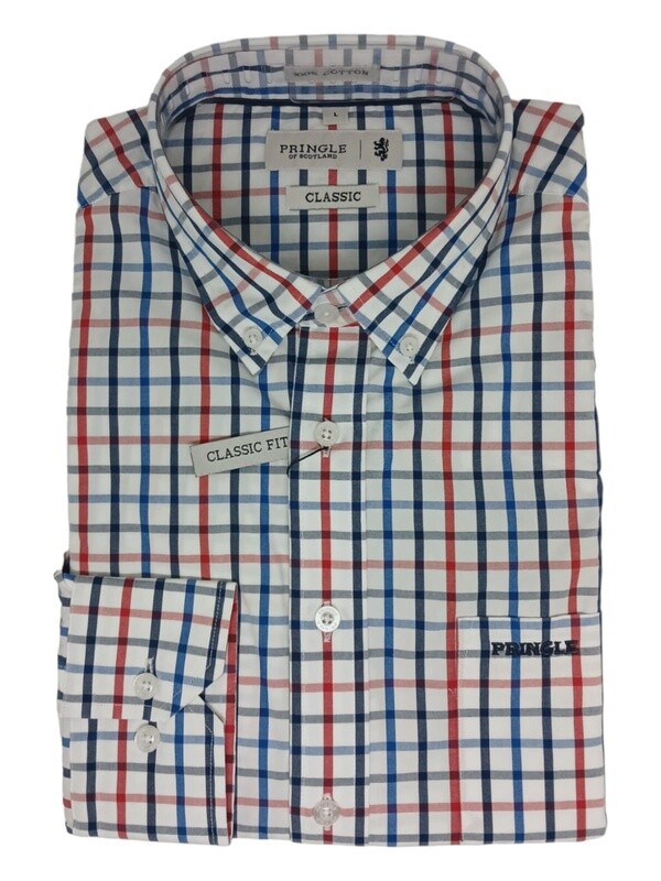 Pringle | Classic Long Sleeve Shirt | Chadwick | Blue Red Check