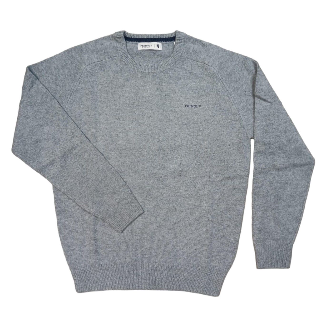 Pringle | Johnson Lambswool Crewneck Sweater | Grey Melange