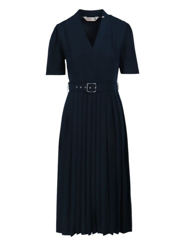 Pringle | Hannah Pleat Dress | Navy
