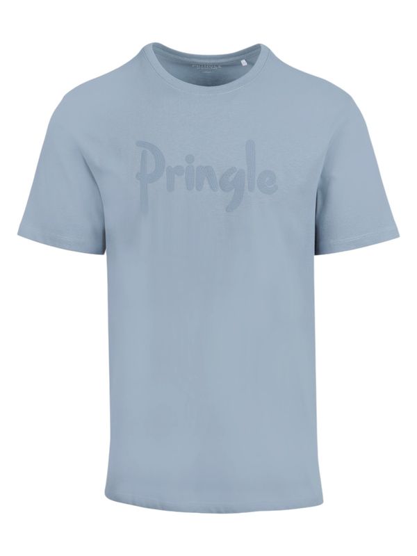 Pringle | Richard Raised Print Crewneck T-shirt | Light Blue