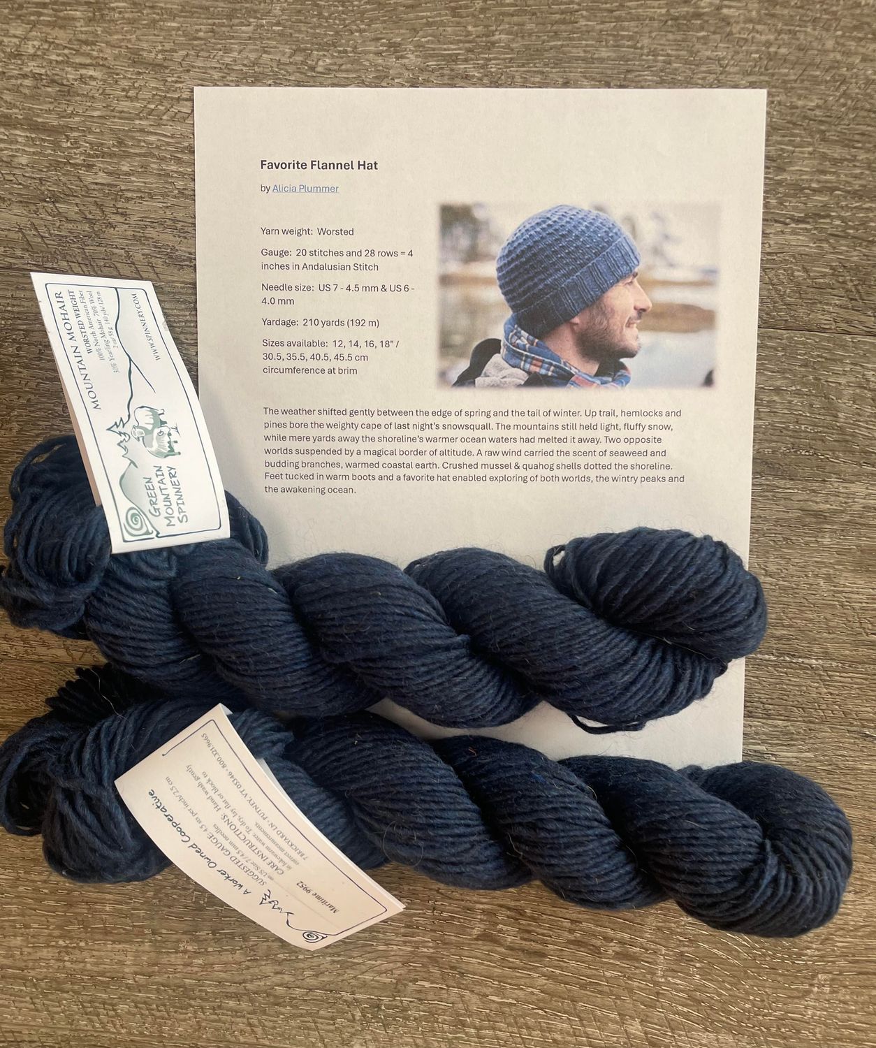 Favorite Flannel Hat Kit - Mountain Mohair - Maritime