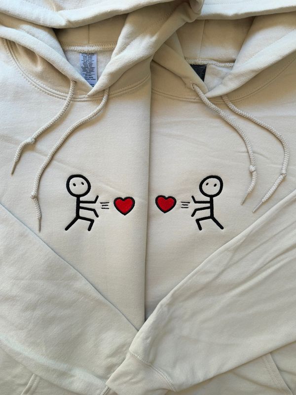 Stick Figure Love Matching Couples/ Besties Set - custom sleeve option