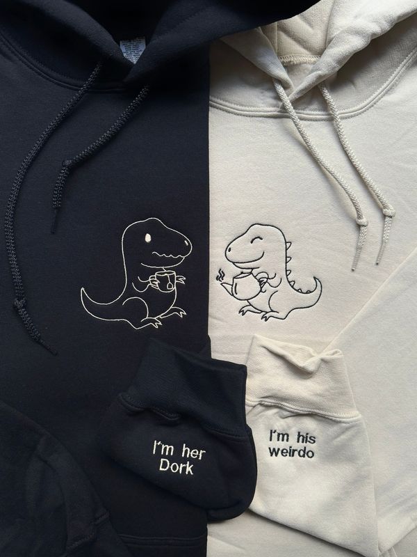 Tea-Rex Matching Couples/ Besties Set - custom sleeve option