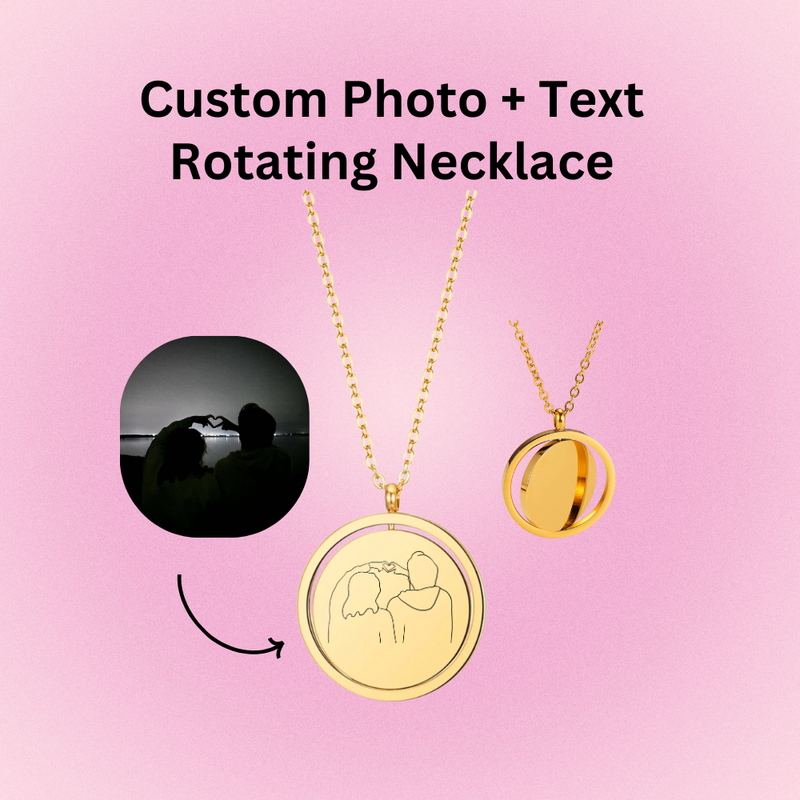 Rotating Custom Engraved Necklace - Text on Back Option