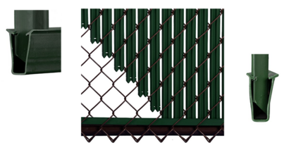 Ridged Slats: Chain Link Fence Angular Privacy Slat Insert