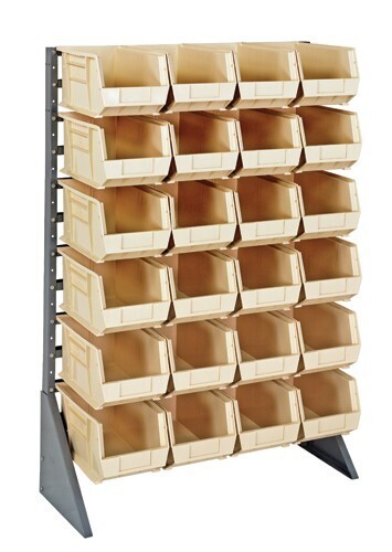 QRU-12S-240-24 - steel rail storage unit w/QUS240 bins