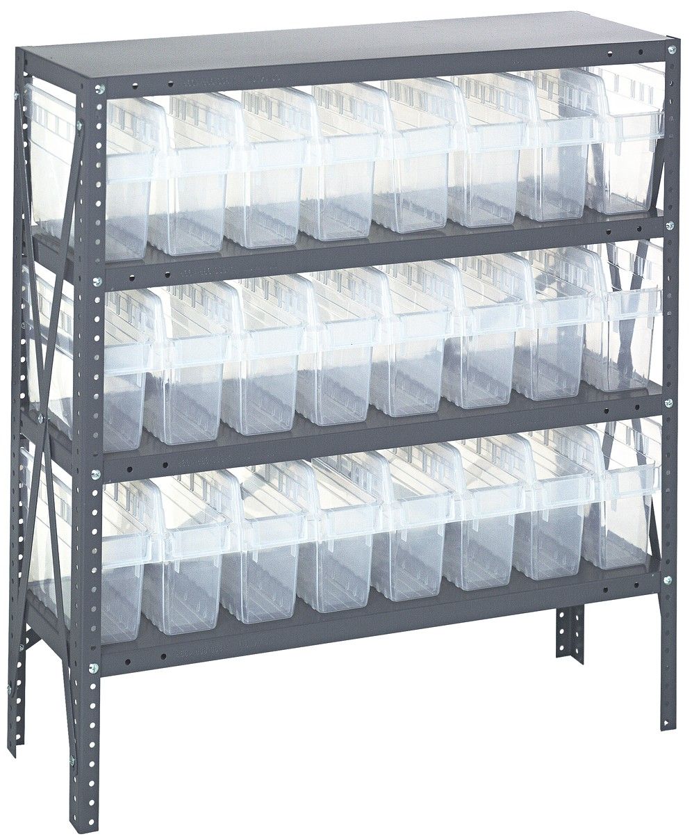 1839-SB803 shelving w/18x4x8" bins