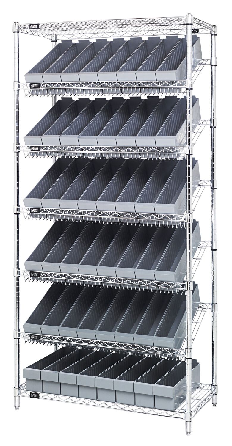 WRS-7-604 Wire sloped shelving w/QED604