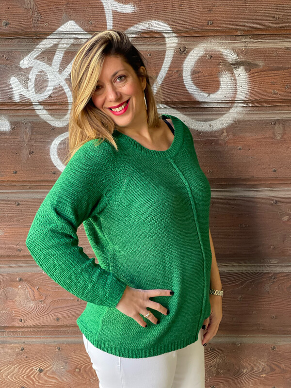 Maglia Cinzia verde abbigliamento curvy