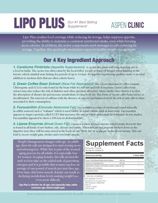 Lipo Plus Supplement | Shop The Aspen Clinic Store | The Aspen Clinic