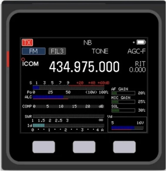 VE2DX Icom 705 Multimeter via Bluetooth