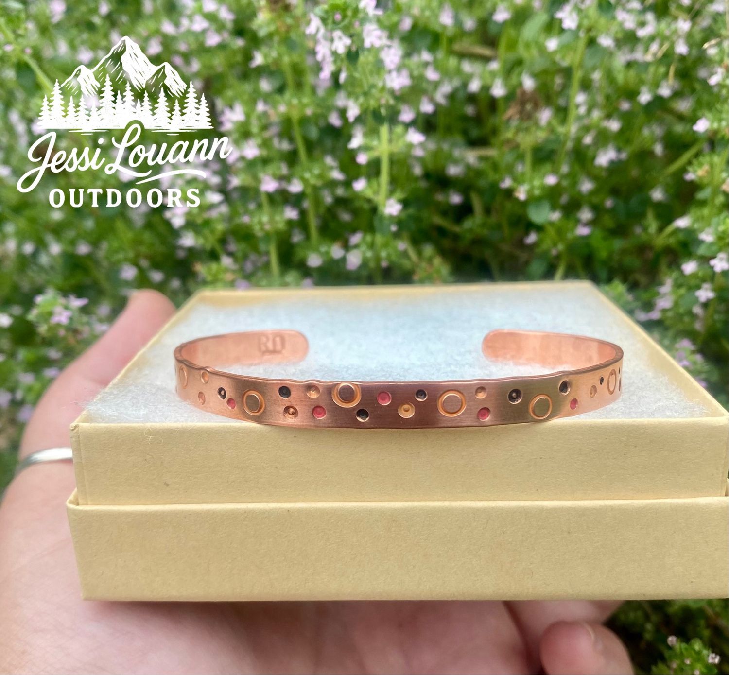 “Brown Trout” Hand Stamped Copper Cuff