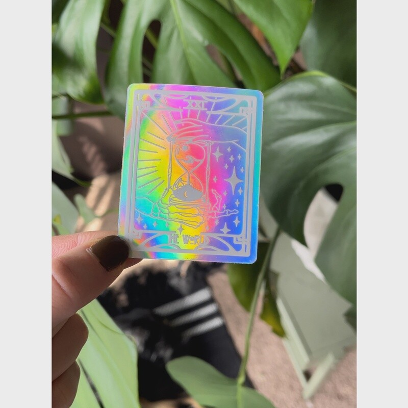 Tarot Card Oil Slick Holographic Sticker