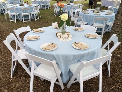Light Blue Polyester Tablecloth Rental | AM Linen Rental - Show Now ...