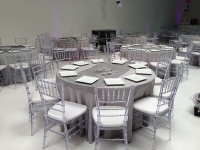 Silver Polyester Tablecloth Rental | AM Linen Rental - Show Now ...