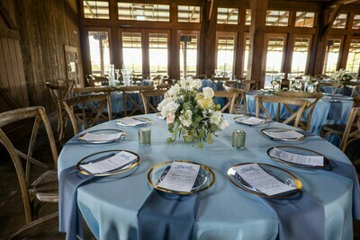 Light Blue Polyester Tablecloth Rental | AM Linen Rental - Show Now ...