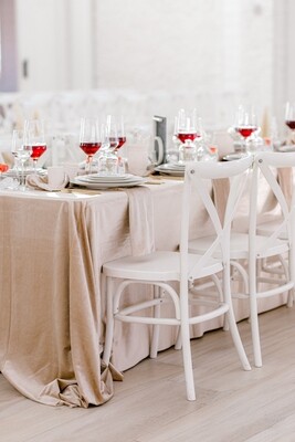 Champagne Premium Velvet Tablecloth Rental | AM Linen Rental - Show Now ...