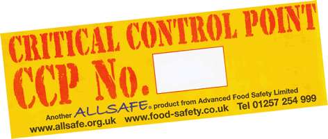 “Critical Control Point” Label – Store – ALLSAFE