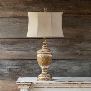 White Washed Finial Lamp
