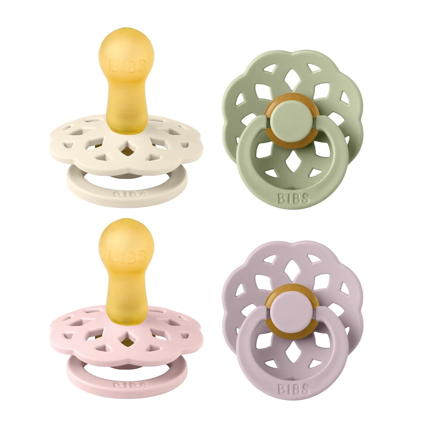 BIBS Boheme Soother 2-Pack | BPA Free Dummy Pacifier Round Nipple ...