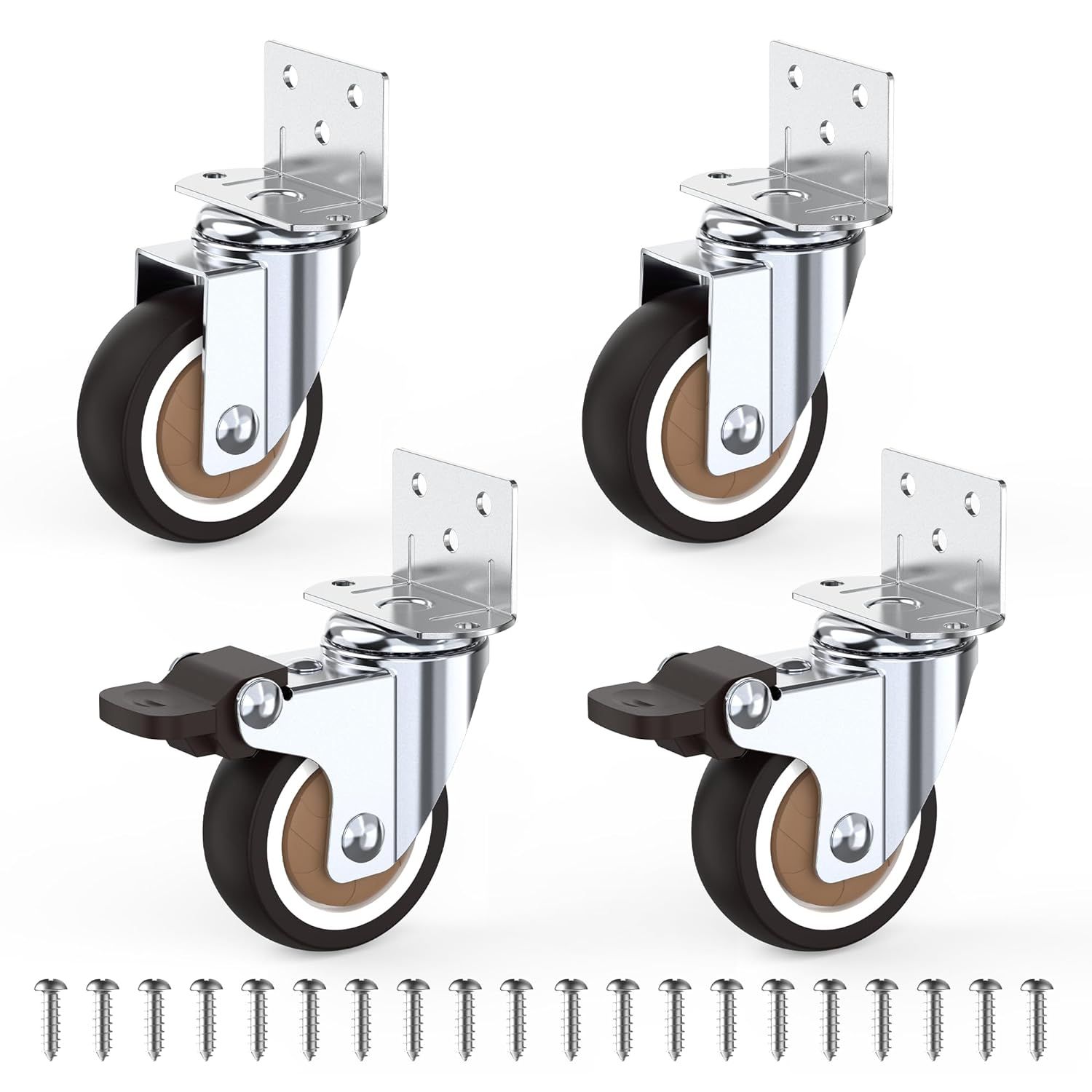 HOLKIE 2 Inch Side Mount Casters Set of 4 Supporting Up to 250 LBS ...