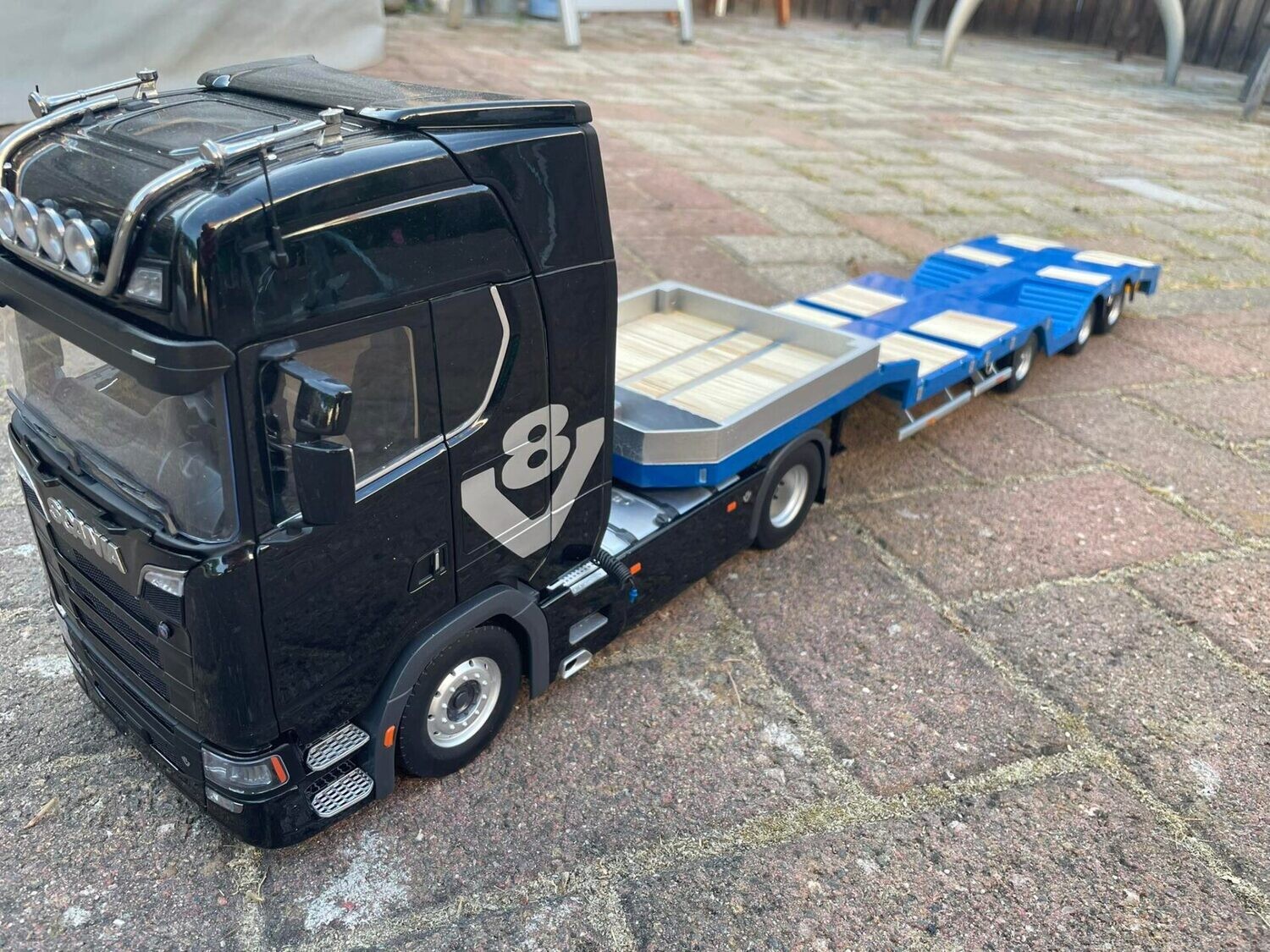 Modellbau Oswald 1:18 3D Druck 3-Achs Semi Sattel Teleskop Tieflader ...