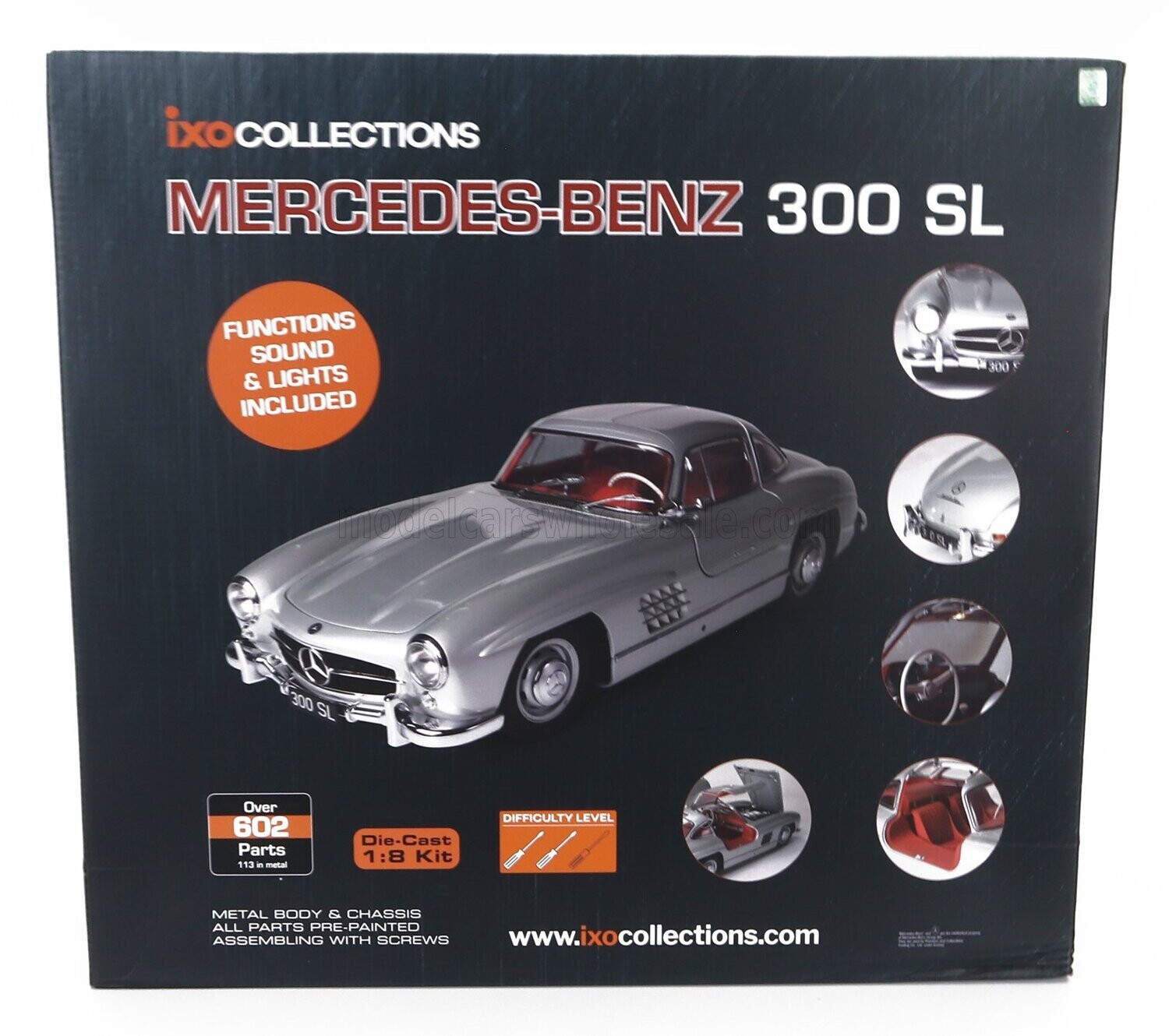 1:8 Ixo Metal Kit - Mercedes Benz SL-Class 300SL Coupe (W198) 1954 Silver