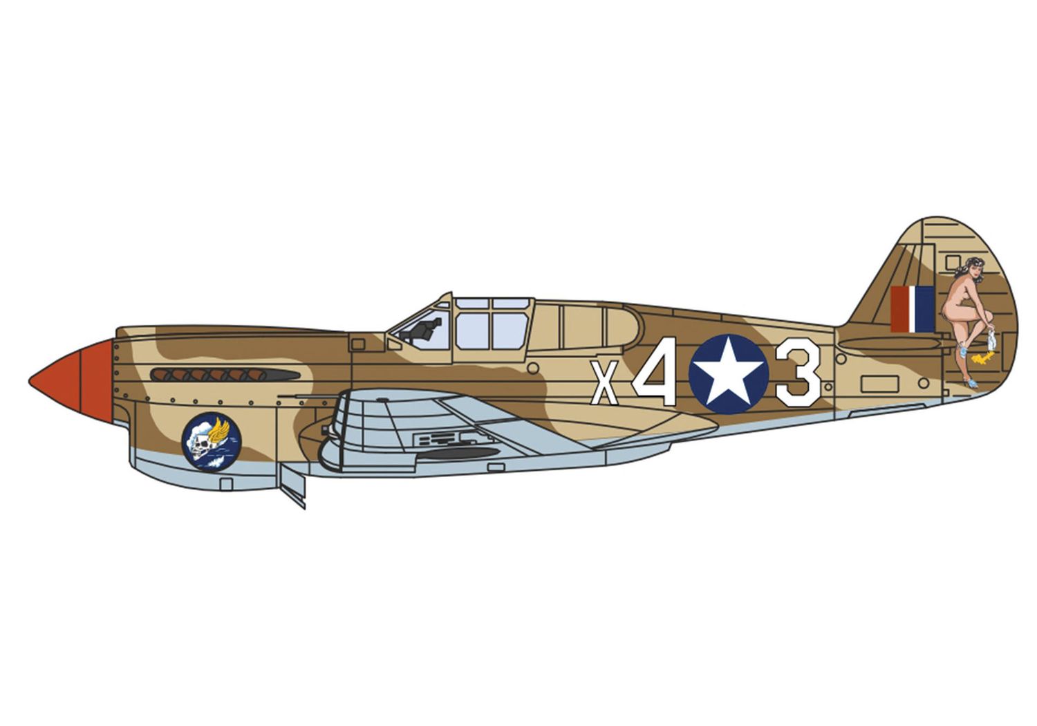 1:72 Herpa Wings - Curtiss P-40F Warhawk - X43 "Miss Memphis", North ...
